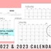 2022-2023 Monthly Calendar Landscape, Printable Calendar Template ...