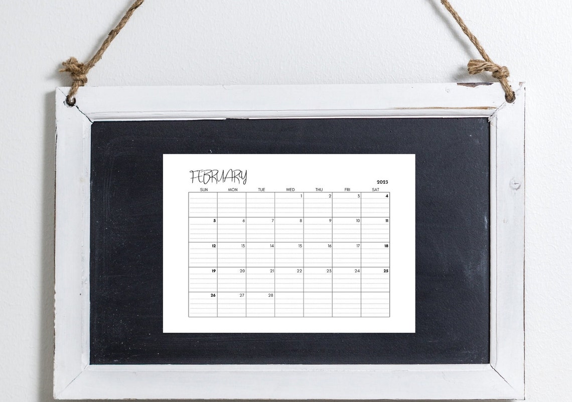 2022-2023 Monthly Calendar Landscape Printable Calendar - Etsy