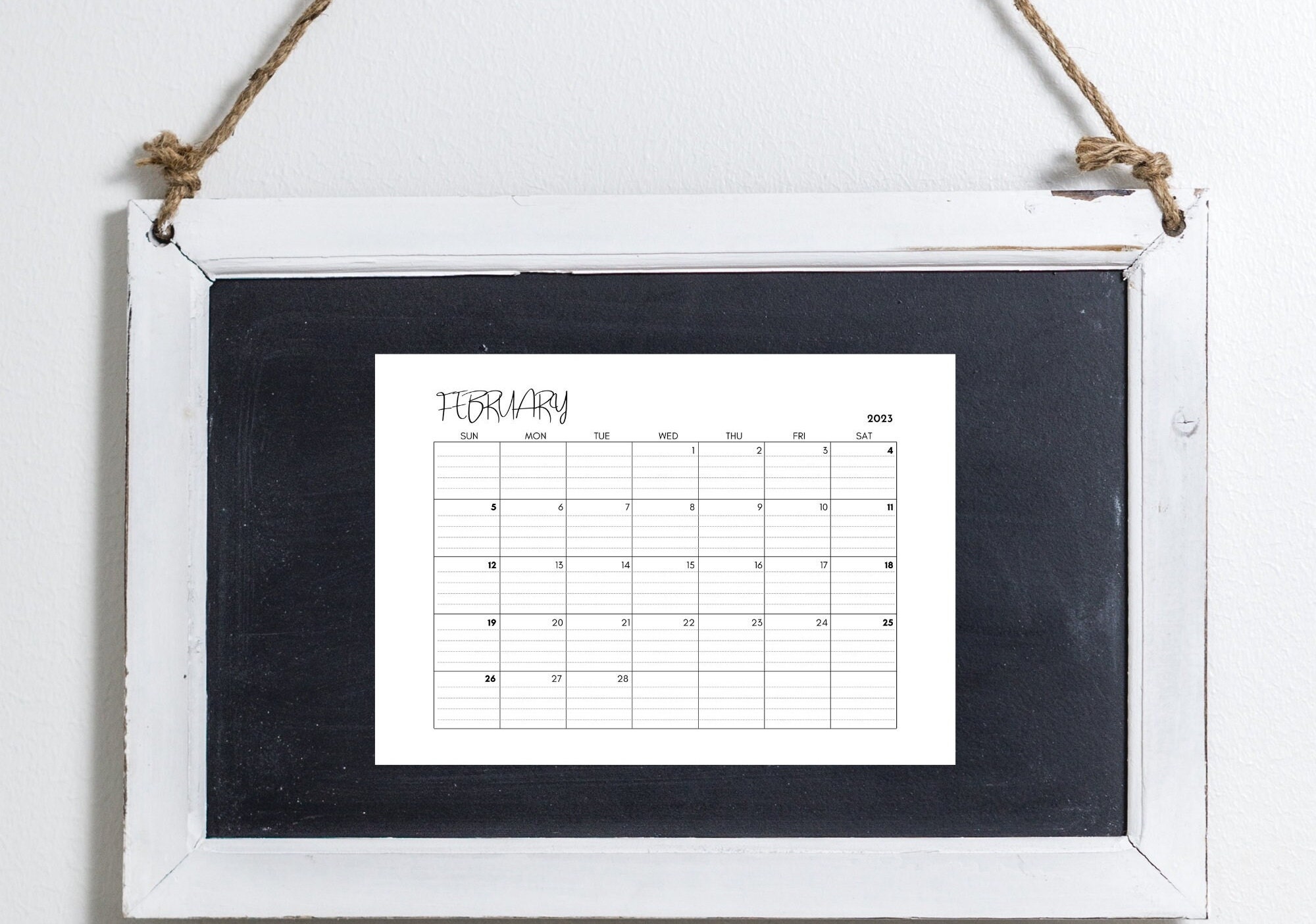 2022-2023 Monthly Calendar Landscape, Printable Calendar Template ...