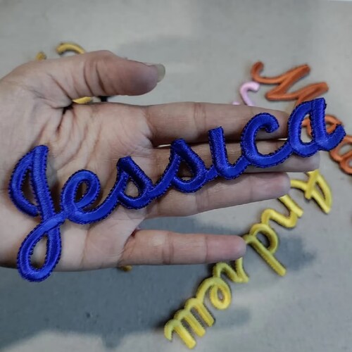 Custom Embroidered Name Iron on Patch Script Font Personalized - Etsy