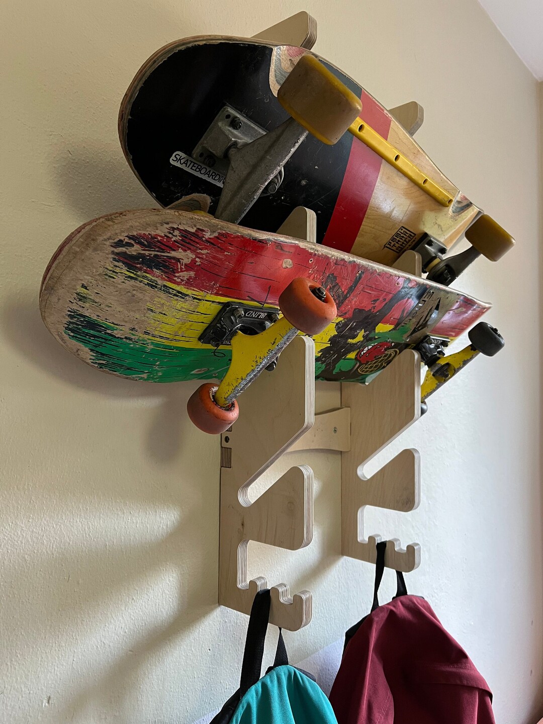 Skateboard Wall Rack Space-saving Skateboard Holder Skateboard Display ...
