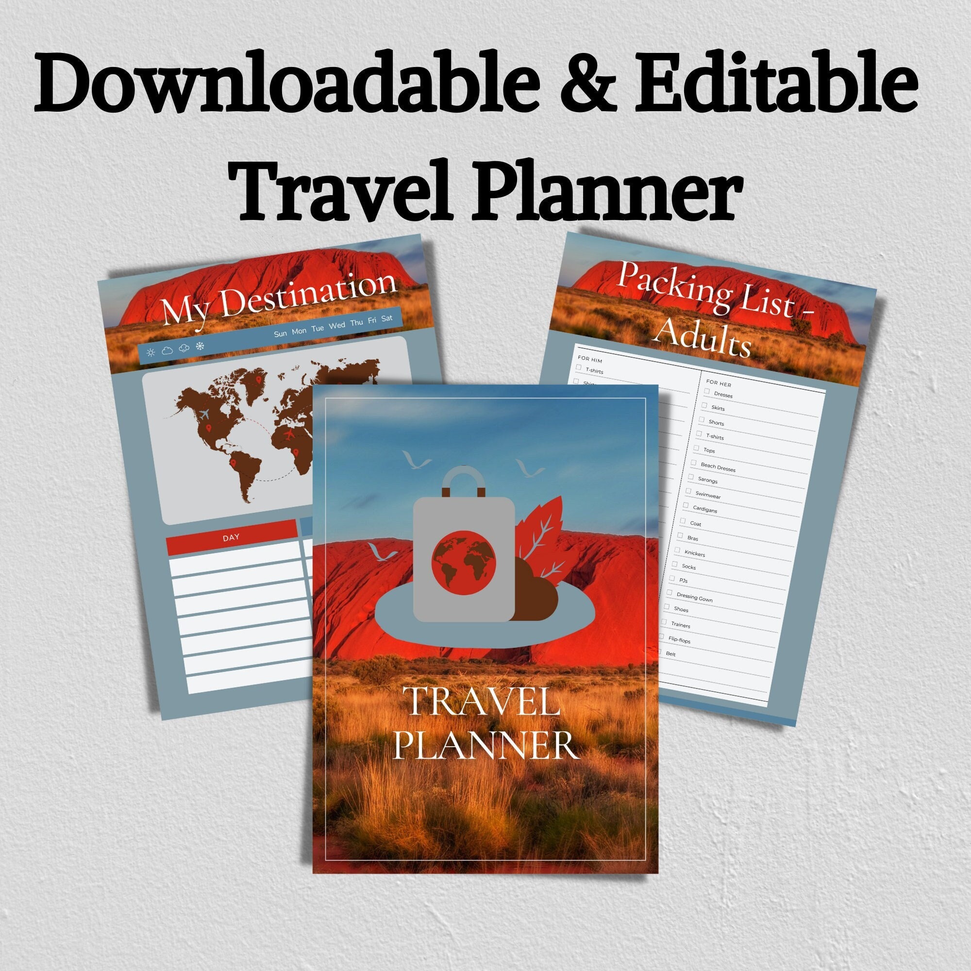 Digital Travel Planner Editable Travel Planner - Etsy