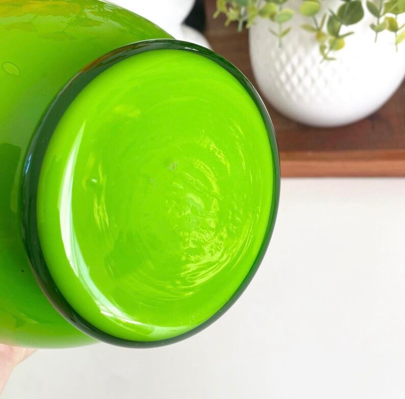 Empoli Lime Green Cased Glass Pitcher Carafe Vase - Etsy