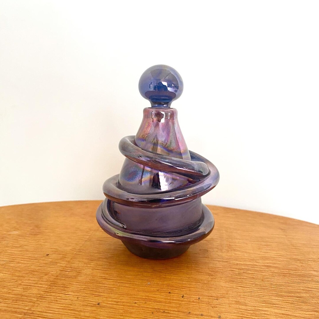 Vintage Art Glass Purfume Bottle Canadian Artist David Paterson 1995 - Etsy