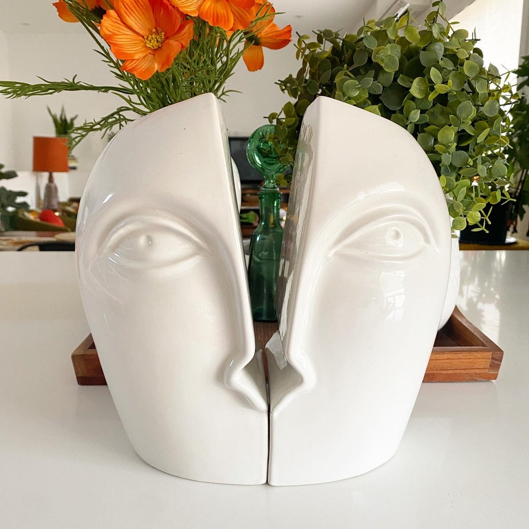 Mancer Raymor Split Face Vase Bookends Italian Pottery - Etsy