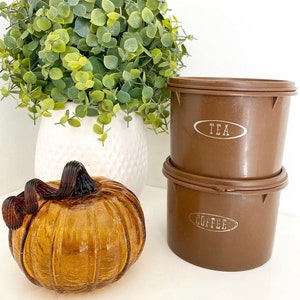 Vintage Tupperware Coffee Tea Browm Canister Set - Etsy