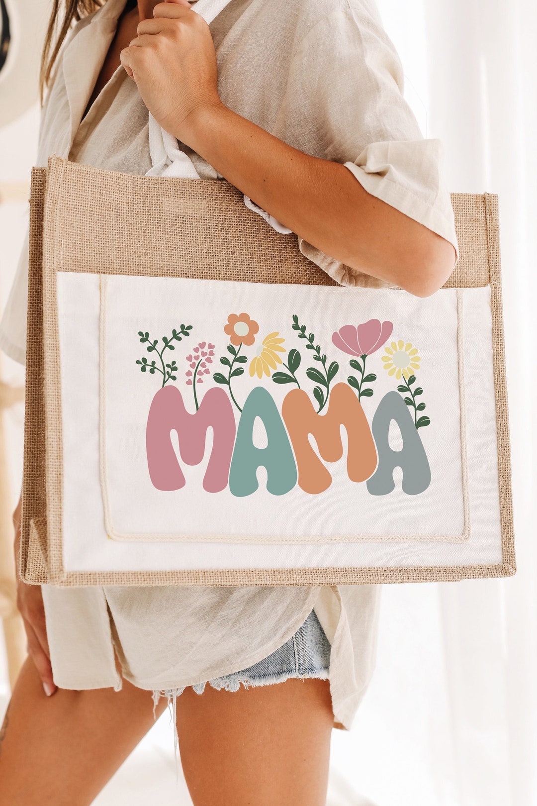 Custom Tote for Mama, Mothers Days Gifts, Unique Gift for Mom, Floral ...