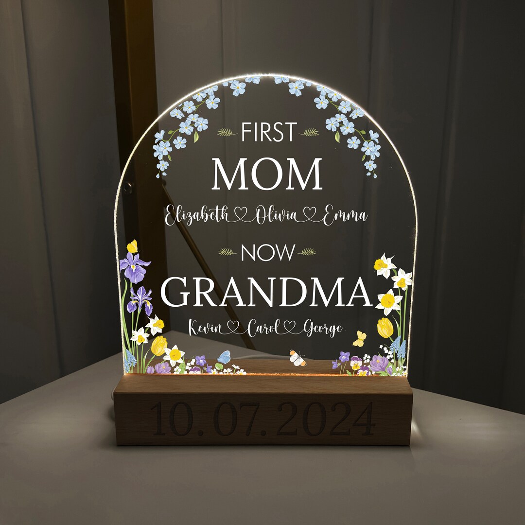 Floral Acrylic Plaque for Mom, Mother's Day Gifts, Mom and Grandma ...