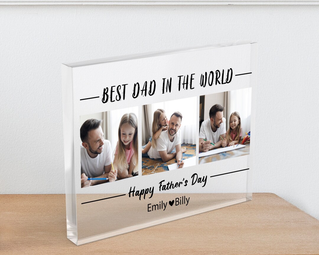 Picture Stand for Dad, Personalized Acrylic Display, Fathers Day Gifts ...