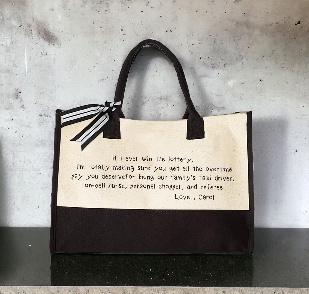 Custom Your Own Text Tote Bag, Gift for Mothers Day, Mom Gifts, Canvas ...