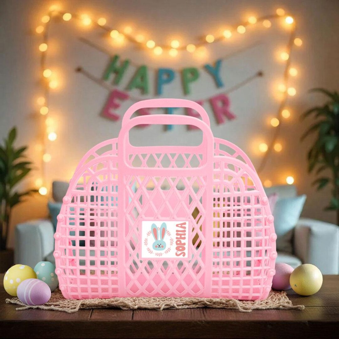 Custom Easter Egg Basket, Personalized Jelly Bag, Easter Gift Basket ...