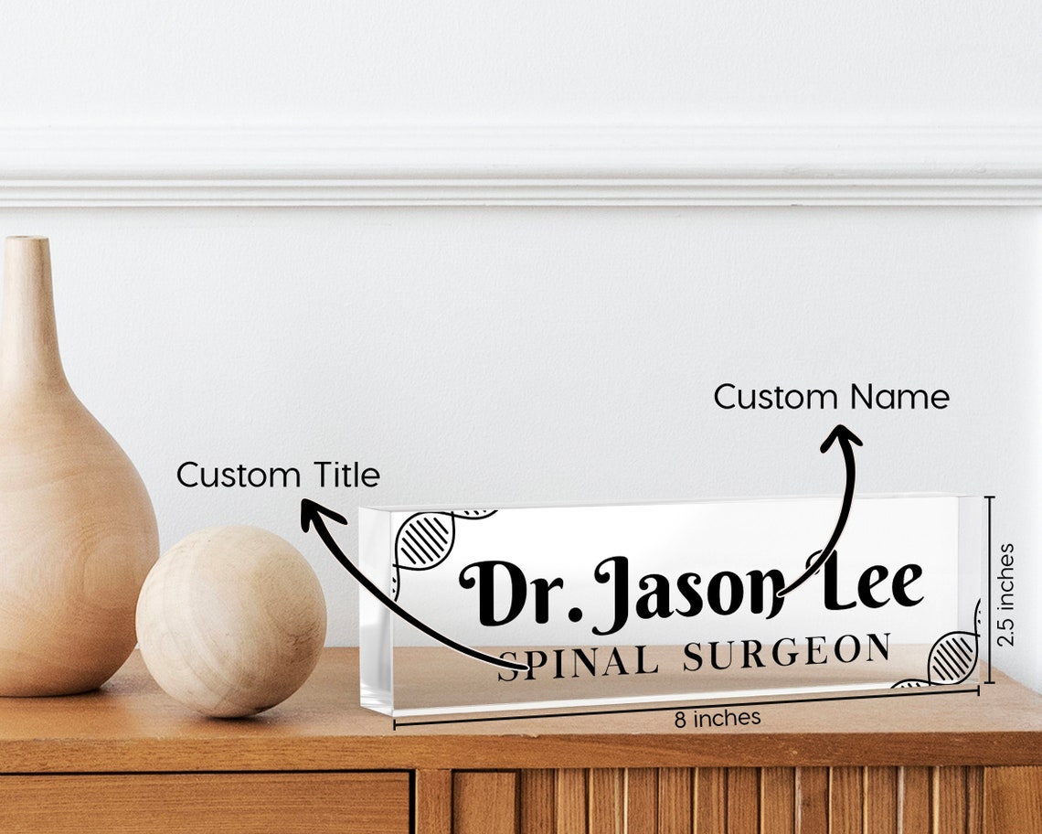 Personalized Acrylic Name Tag for Doctor, Gift for Doctor, Family ...