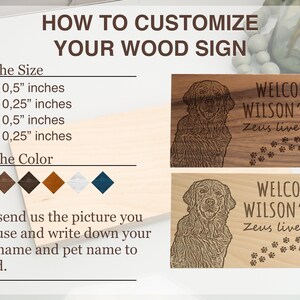 Laser Engraved Wood Sign, Personalized Pet Picture Decor, Family and ...