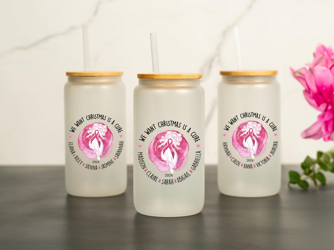 Cancer Warrior Glass Can, Cancer Fighter Glass Can, Cancer Awareness ...