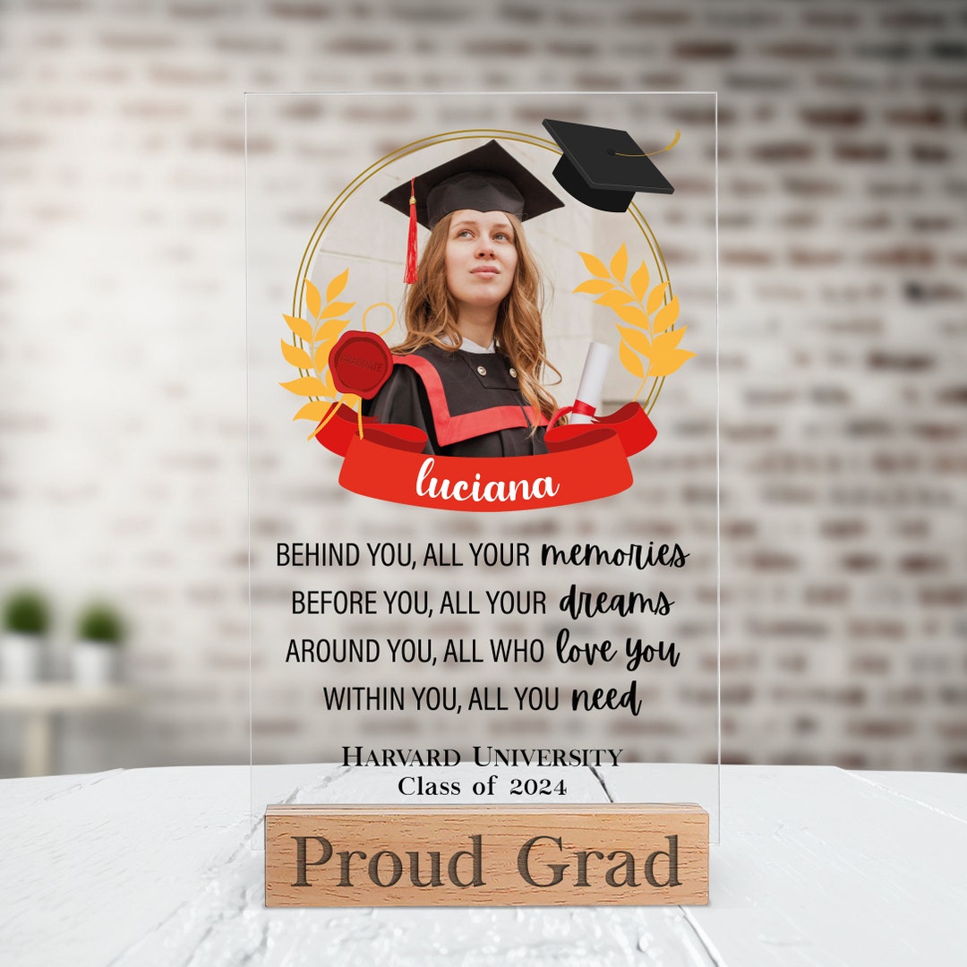 Personalized Graduation Photo Sign With Light, LED Acrylic Stand ...