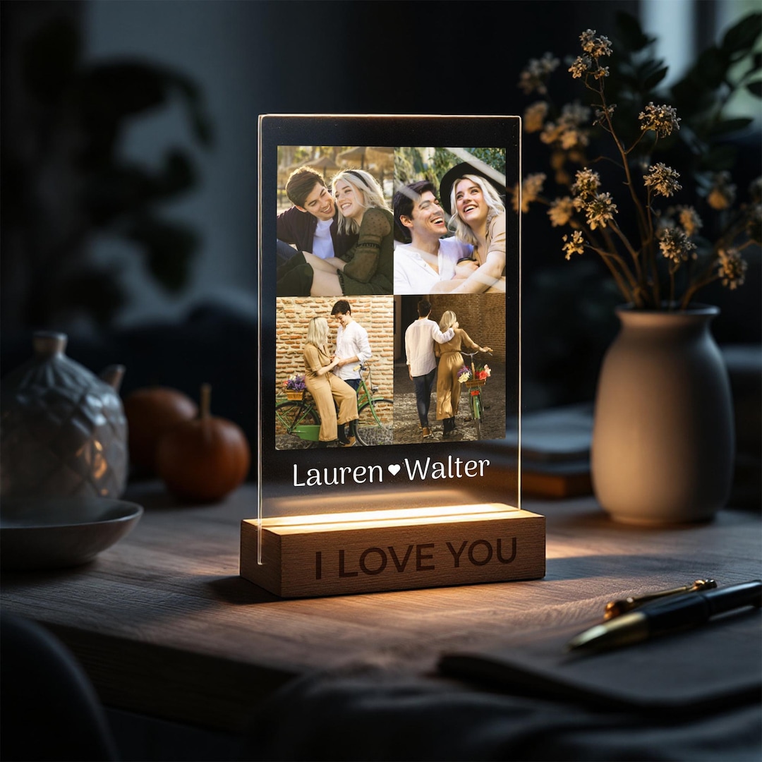 Acrylic Photo Night Lamp, Picture Plaque, Valentines Day Gifts, Couple ...