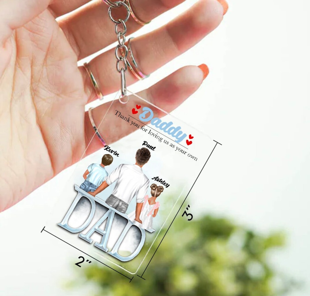 Personalized Family Keychain, Fathers Day Keychain, Gift for Dad ...