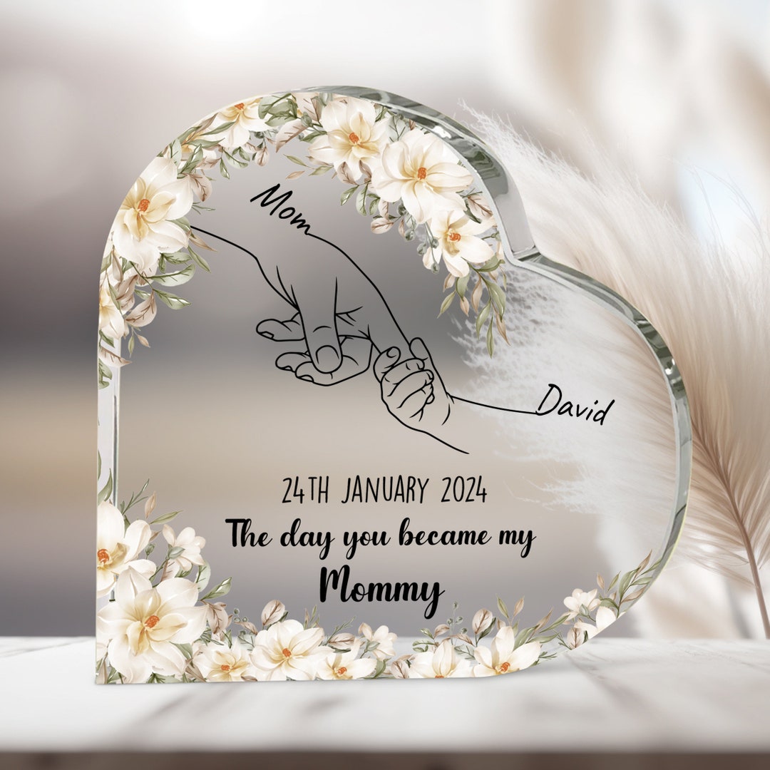 Mother and Kids Holding Hands Stand, Mom and Children Name Sign, First ...
