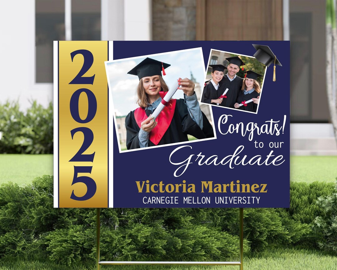 Congrats to Our Graduate Yard Sign, College Graduation Sign With Two ...