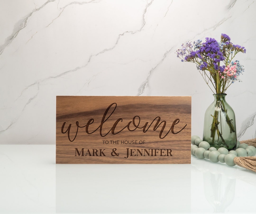 Personalized Welcome Sign for Home, Wood Door Sign, Custom Welcome Sign ...