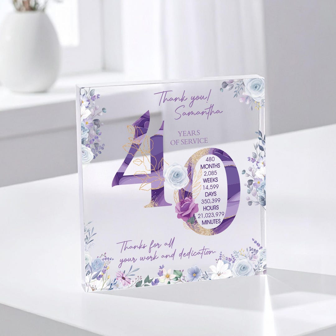 Personalized Name Retirement Gift Plaque, Custom Years of Service ...