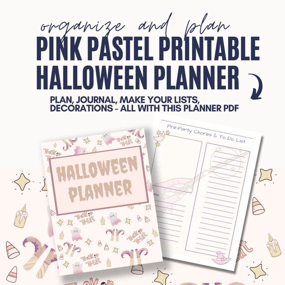 Pastel Halloween Planner Printable With Pink Halloween - Etsy