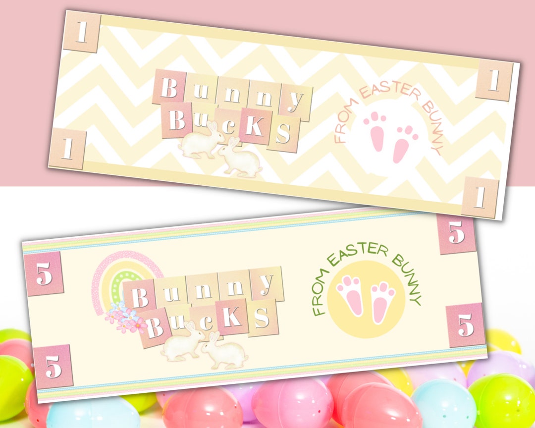 Easter Bunny Bucks Printable Easter Play Money, Easter Egg and Egg Hunt ...