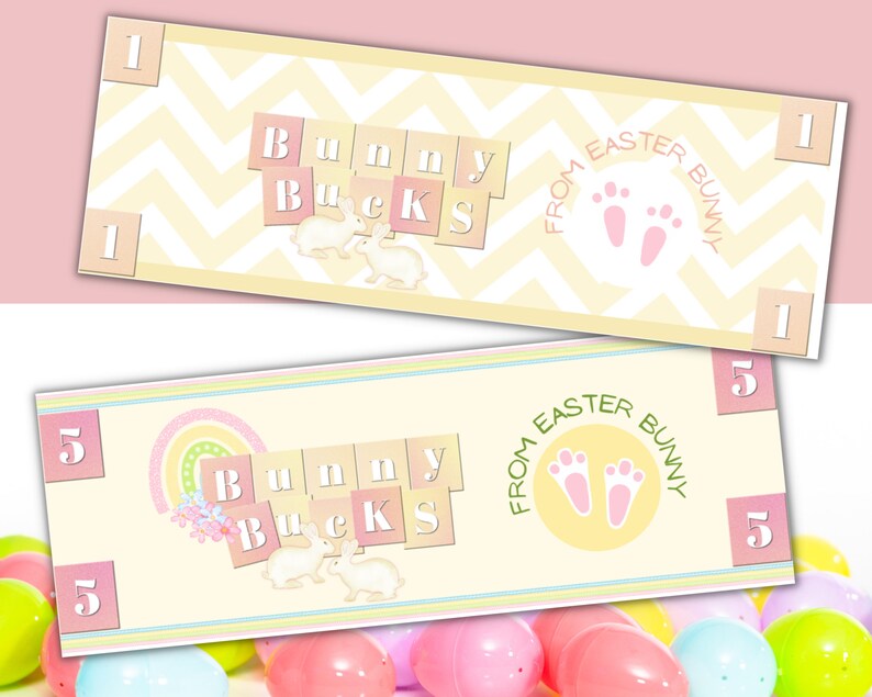 Easter Bunny Bucks Printable Easter Play Money, Easter Egg and Egg Hunt ...
