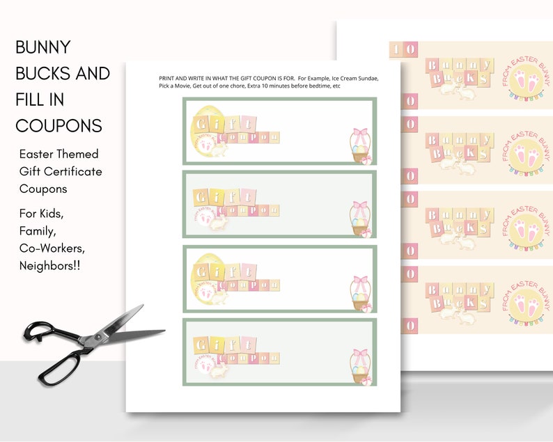 Easter Bunny Bucks Printable Easter Play Money, Easter Egg and Egg Hunt ...