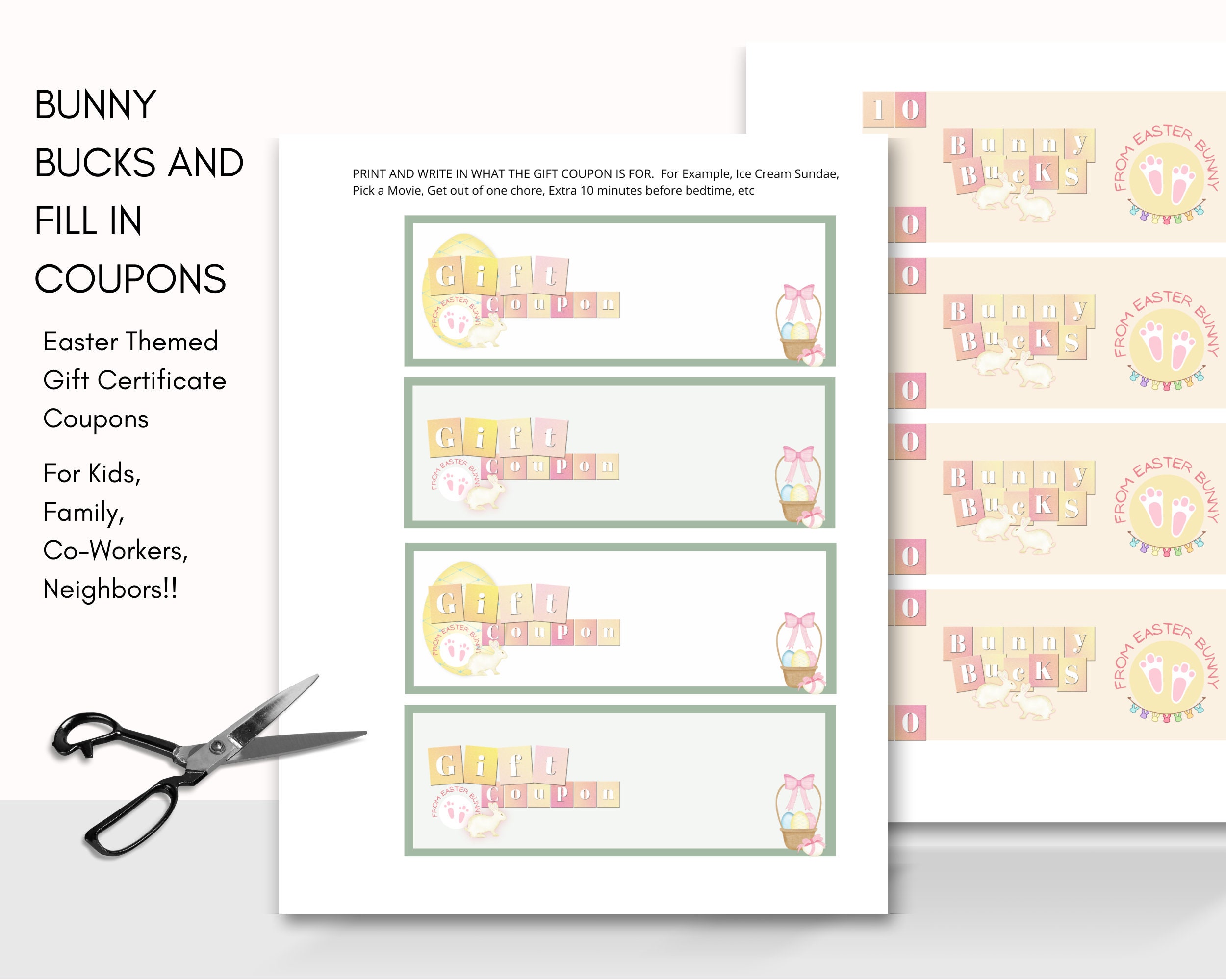 Easter Bunny Bucks Printable Easter Play Money, Easter Egg and Egg Hunt ...