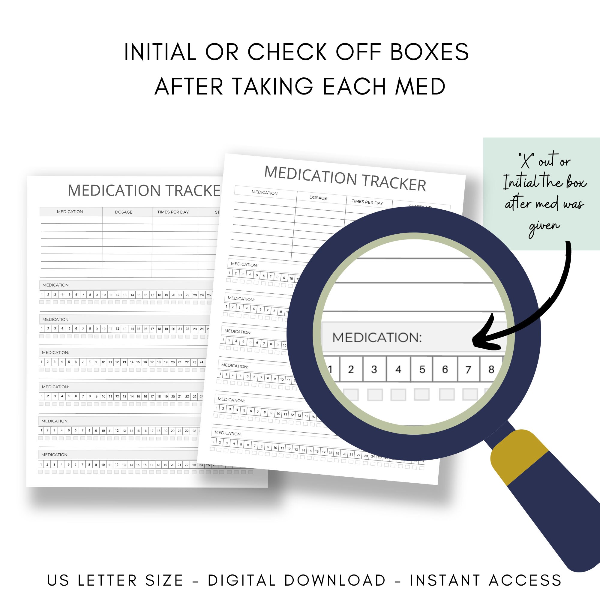 Daily Medication Log, Medication Tracker, Printable Medication List ...