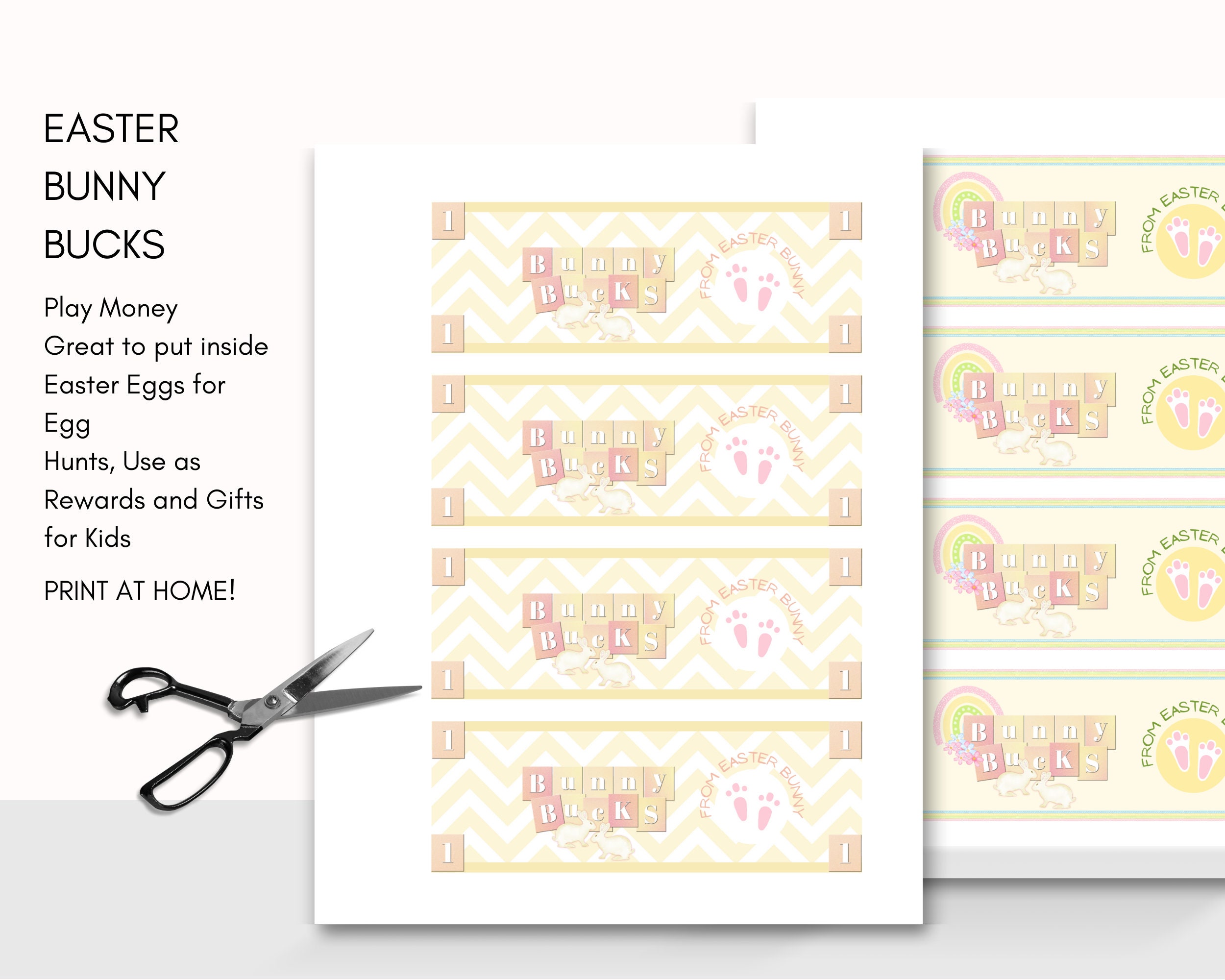 Easter Bunny Bucks Printable Easter Play Money, Easter Egg and Egg Hunt ...