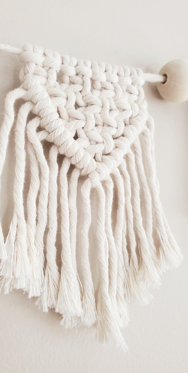 White Macrame Banner With Beads | Macrame Banner | Nursery Decor ...