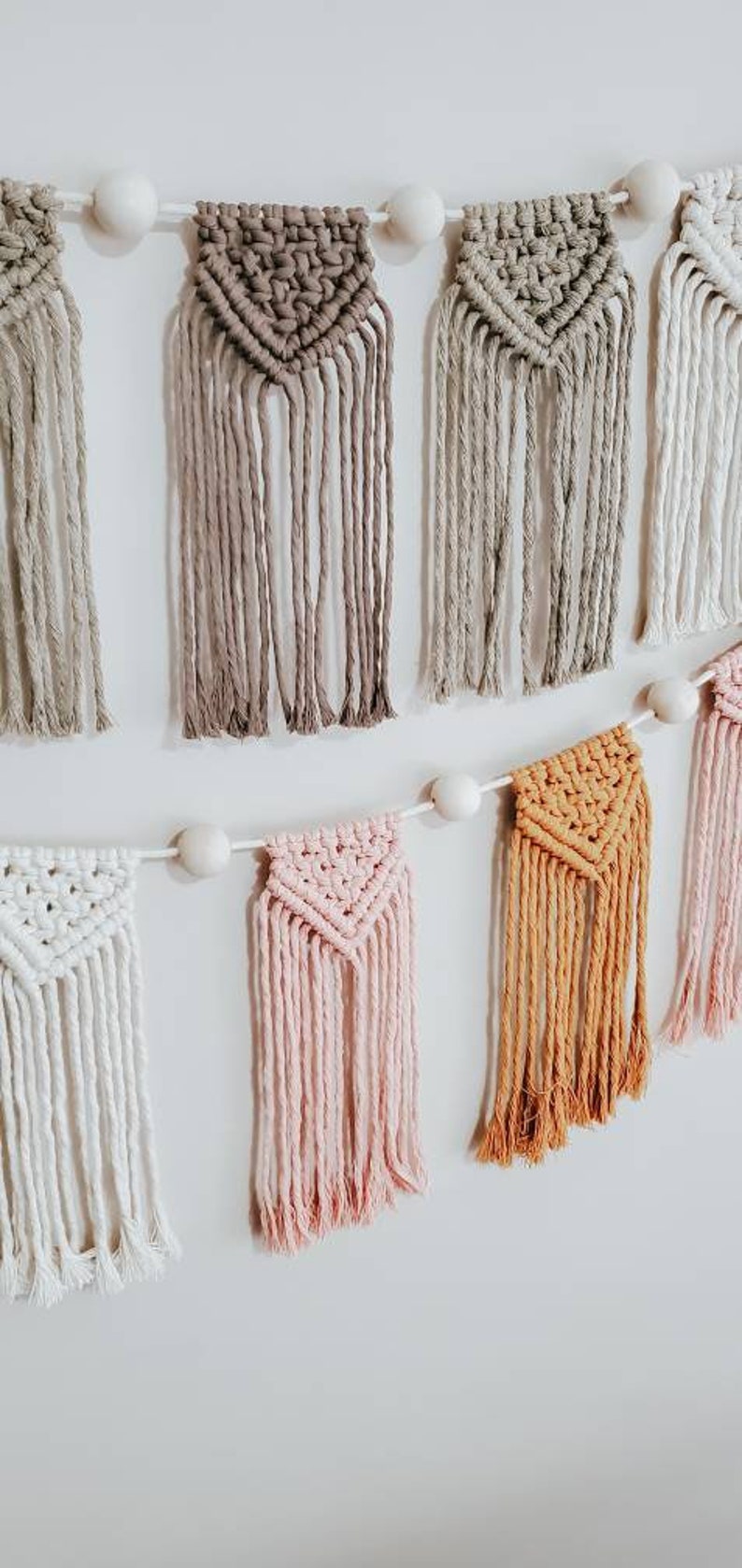 Macrame Garland Banner | Boho Home Decor | Nursery Decor | Dorm Decor ...