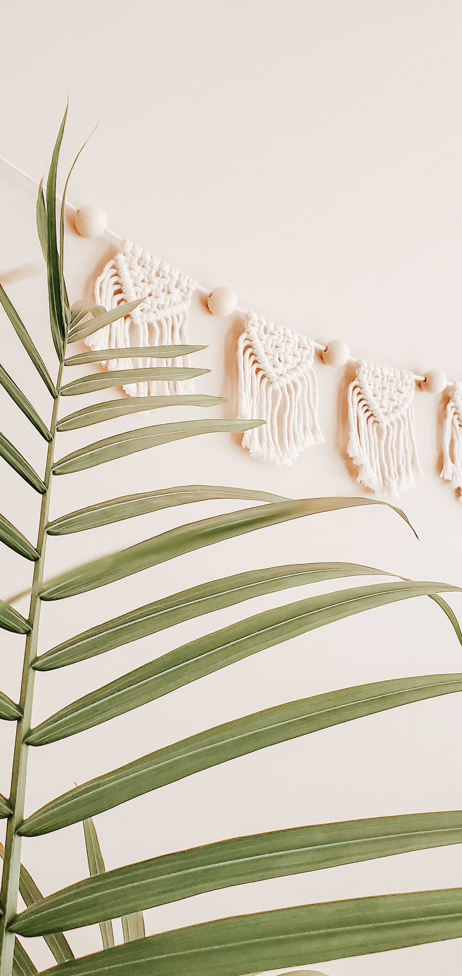 White Macrame Banner With Beads | Macrame Banner | Nursery Decor ...