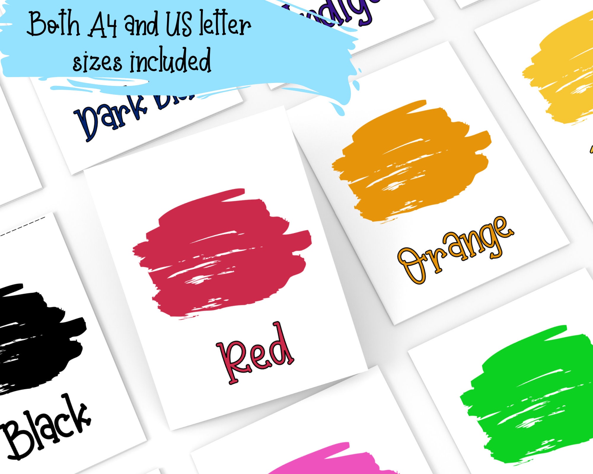 Colours Flashcards | Set of 16 Printable Cards | Digital Download - Etsy