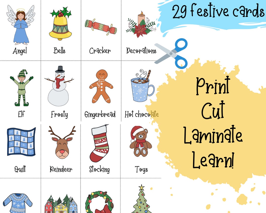 Christmas ABC Flashcards | Holiday Vocabulary Cards | Set of 29 ...