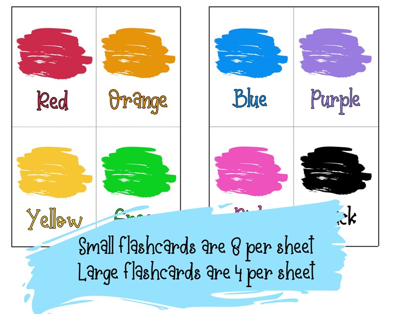 Colours Flashcards | Set of 16 Printable Cards | Digital Download - Etsy