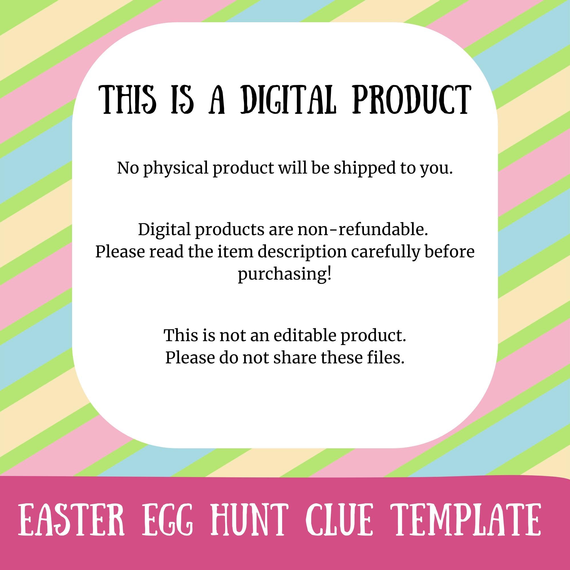 Easter Egg Hunt Blank Clues Template, Kids Easter Scavenger Hunt ...
