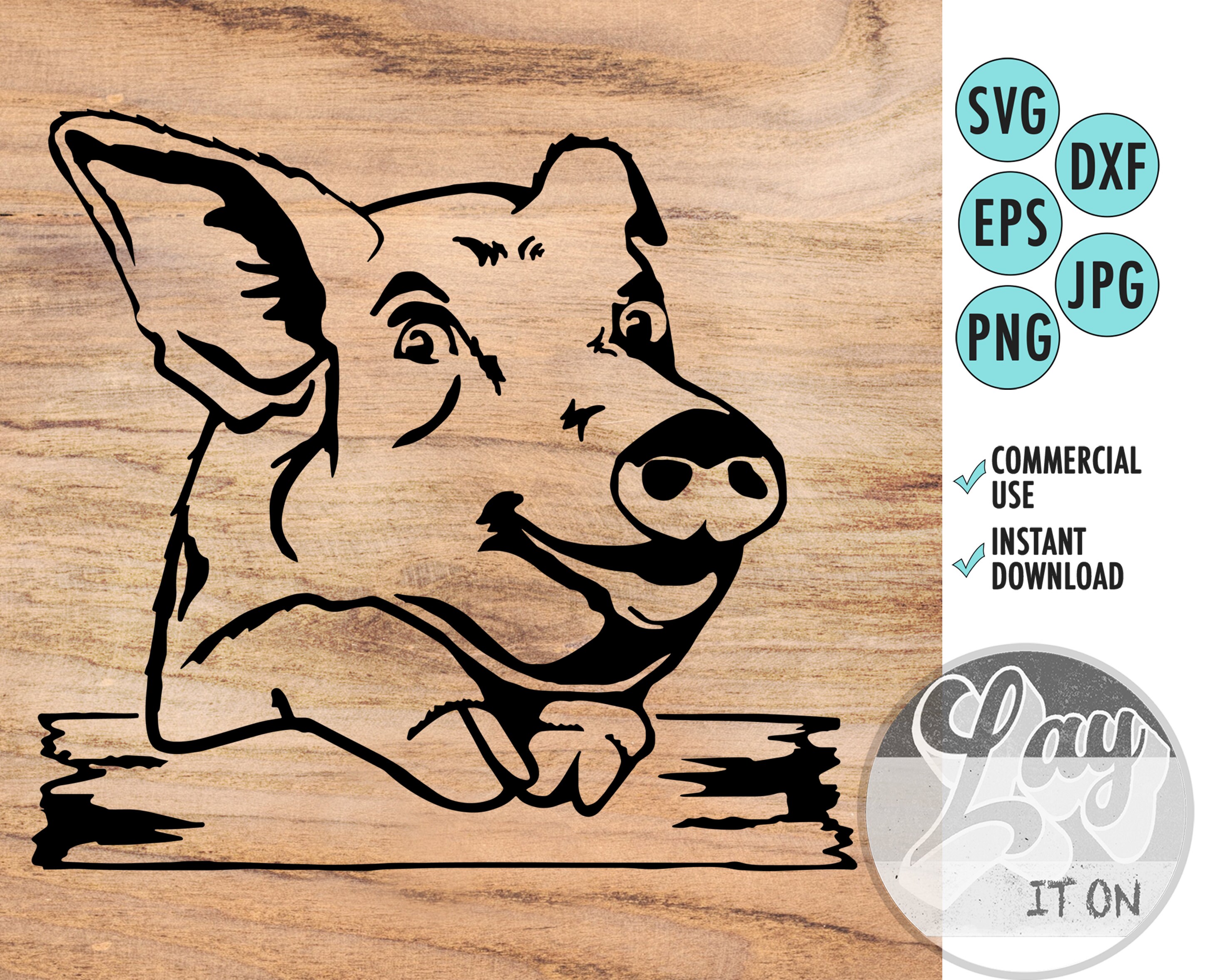 Peeking Pig Svg for Cricut, Farm Animal Piggy, Piglet, Swine, Farmhouse ...