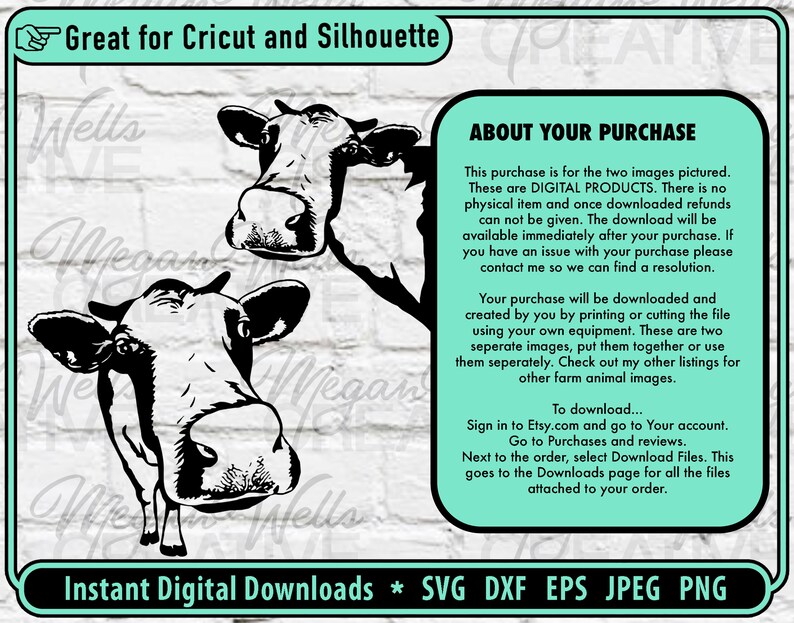 Cow Svg for Cricut Heifer Vector Farm Animal Clipart - Etsy Australia