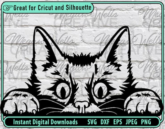 Cat SVG File for Cricut Cute Peeking Cat Svg Curious Pet - Etsy