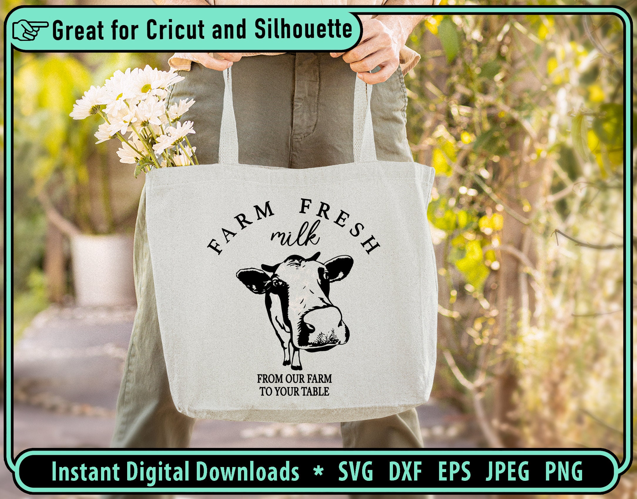 Farmers Market Cow SVG for Cricut Farm House Sign Trendy - Etsy