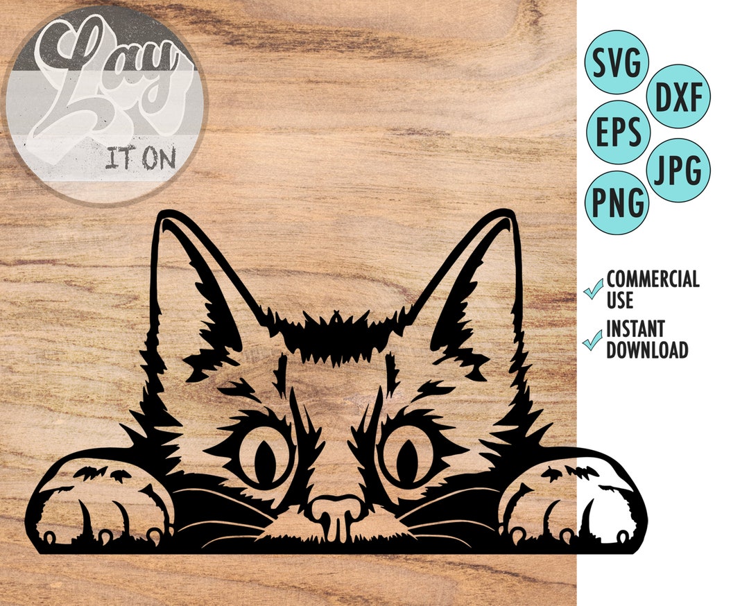 Cat SVG File for Cricut, Cute Peeking Cat Svg, Curious Pet Vector ...