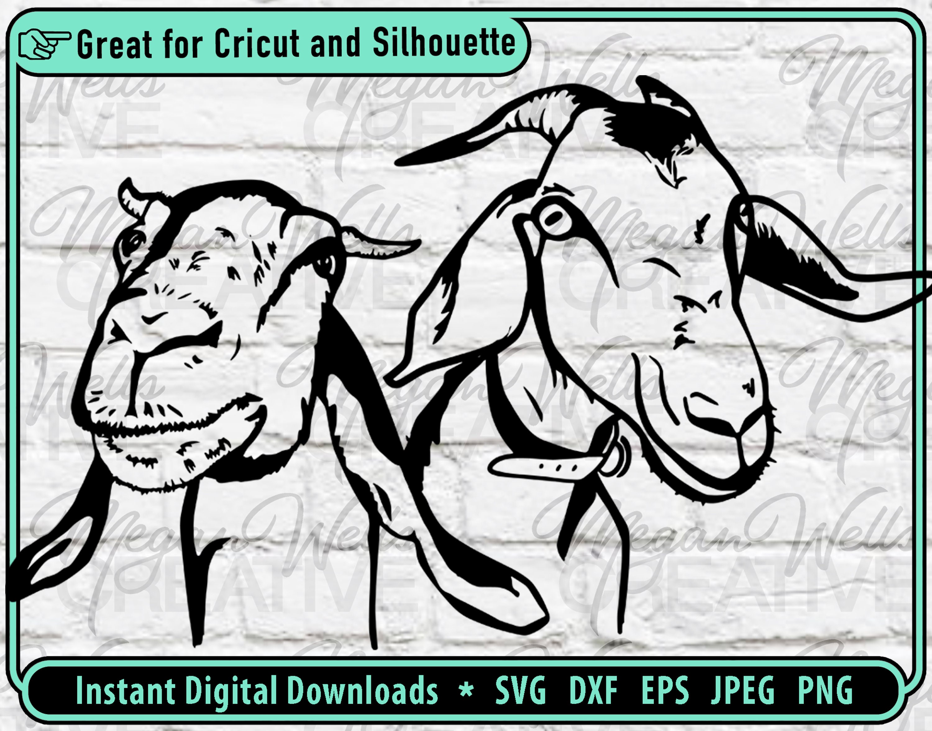 Goat Svg for Cricut Vector, Farm Animal Svg File, Billy Goat Head, Peek ...