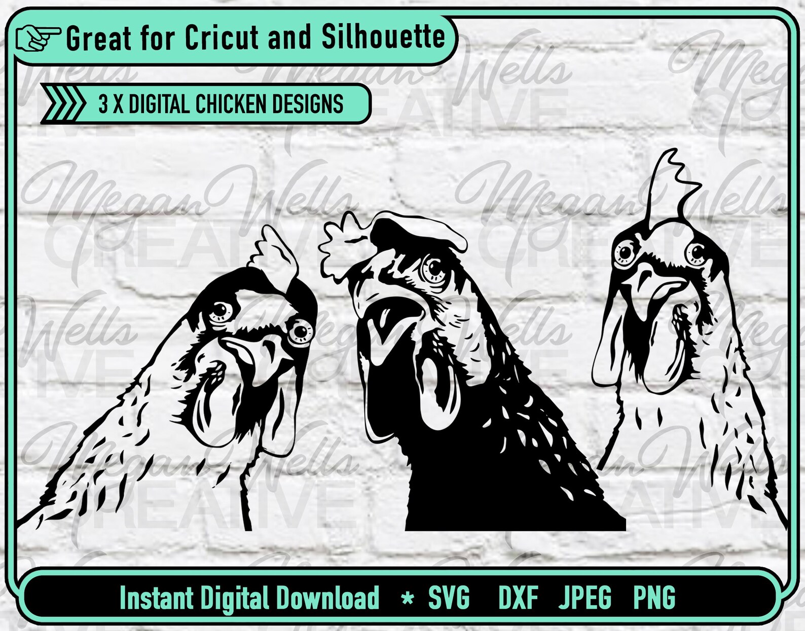 Chicken Svg Peeking Chicken Farm Clipart Chickens Png | Etsy UK
