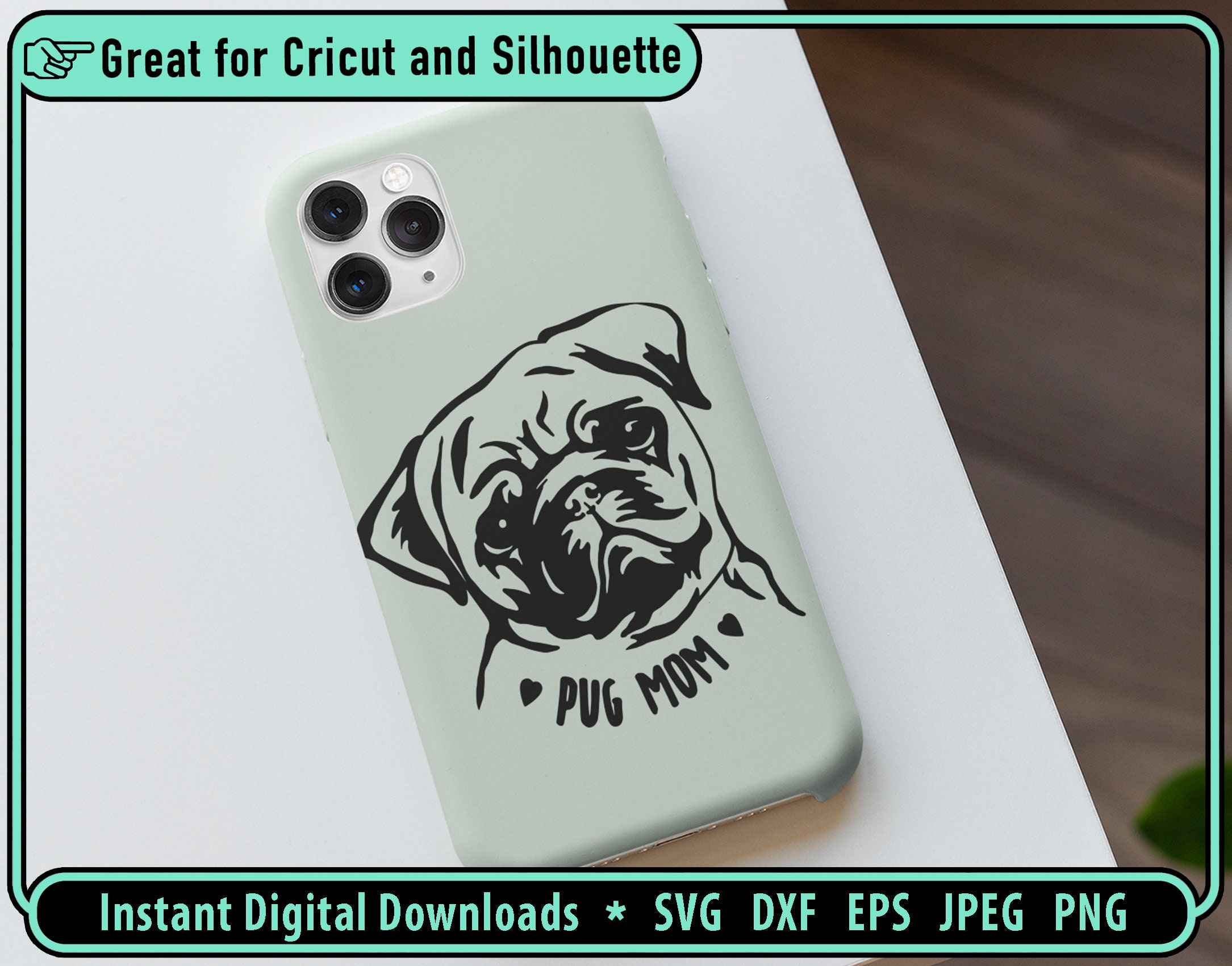 Pug Life SVG, Pug Mom Clipart, Pug Owner Png, Pug Vector, It's a Pug ...