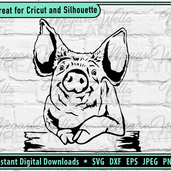 Pig With Glasses Svg - Etsy