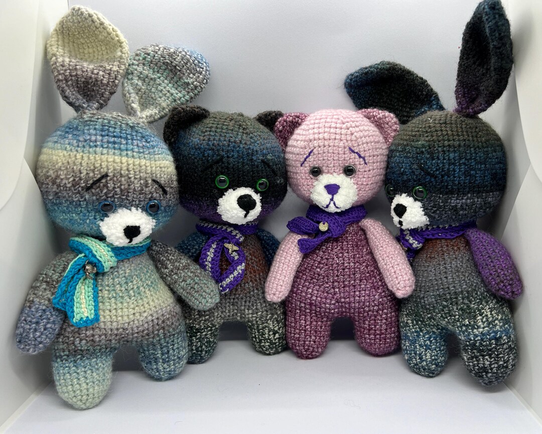 Soft Toy Rabbits & Bears Crochet Rabbit Toy Plush Teddy Bear - Etsy