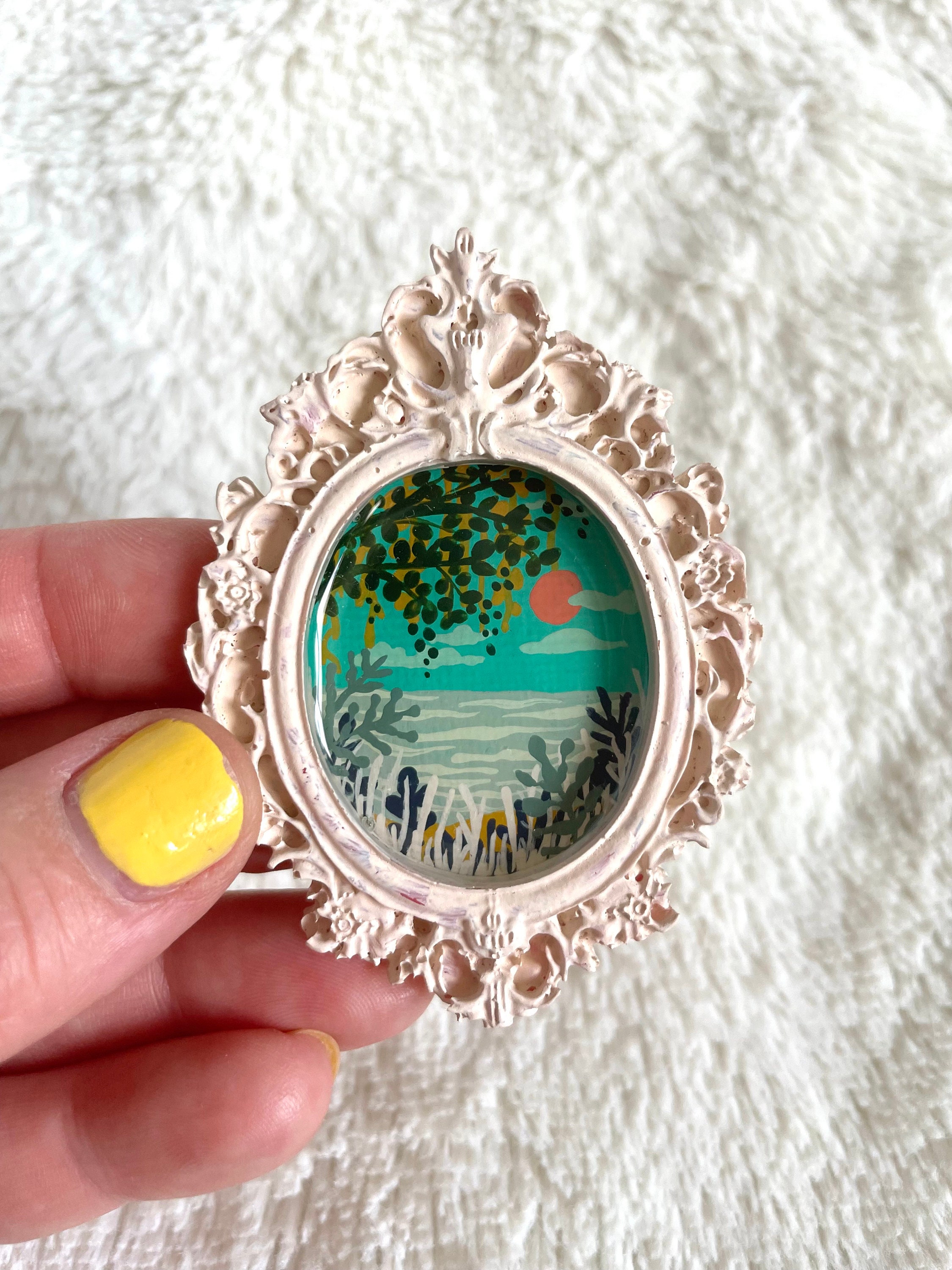 Mini Beach Scene Magnet Art Fridge Art Mini Art - Etsy